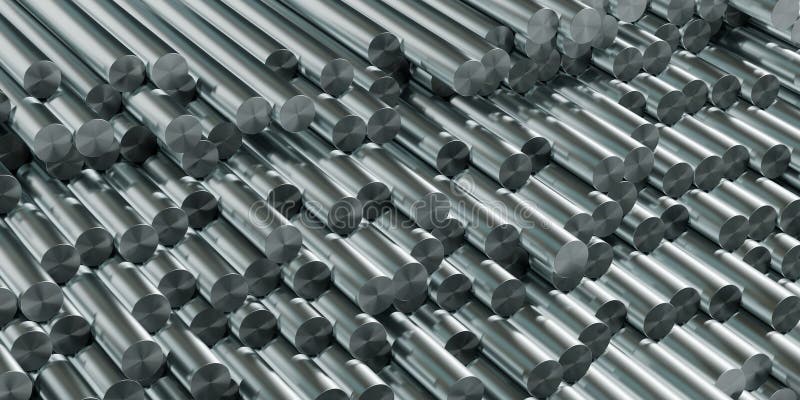 Stack of Steel Rods or Bars Close Up View, Construction or ...