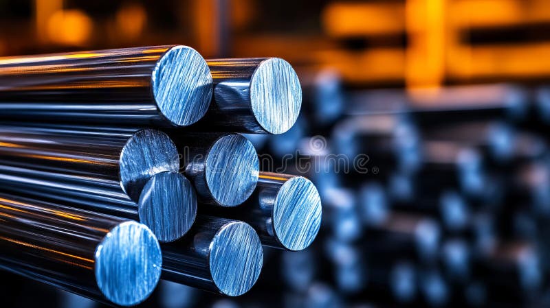 A Stack of Steel Rods Stacked on Top of Each Other Stock Photo - Image ...