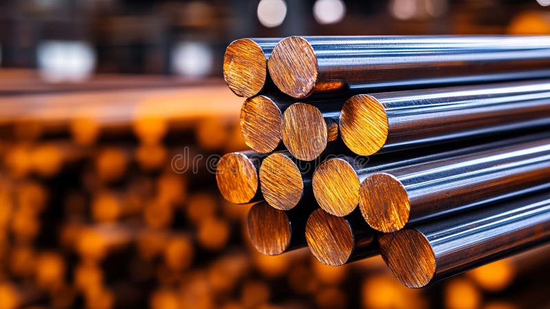 A Stack of Steel Rods Stacked on Top of Each Other Stock Image - Image ...
