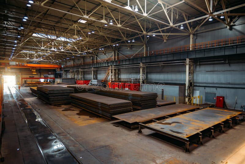 Stack of Steel Sheets in Warehouse Stock Photo - Image of pipes ...