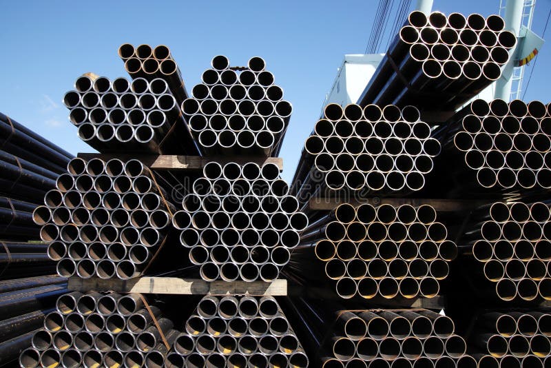 Stack of Steel Tubes Industrial Stock Image - Image of corrosion ...