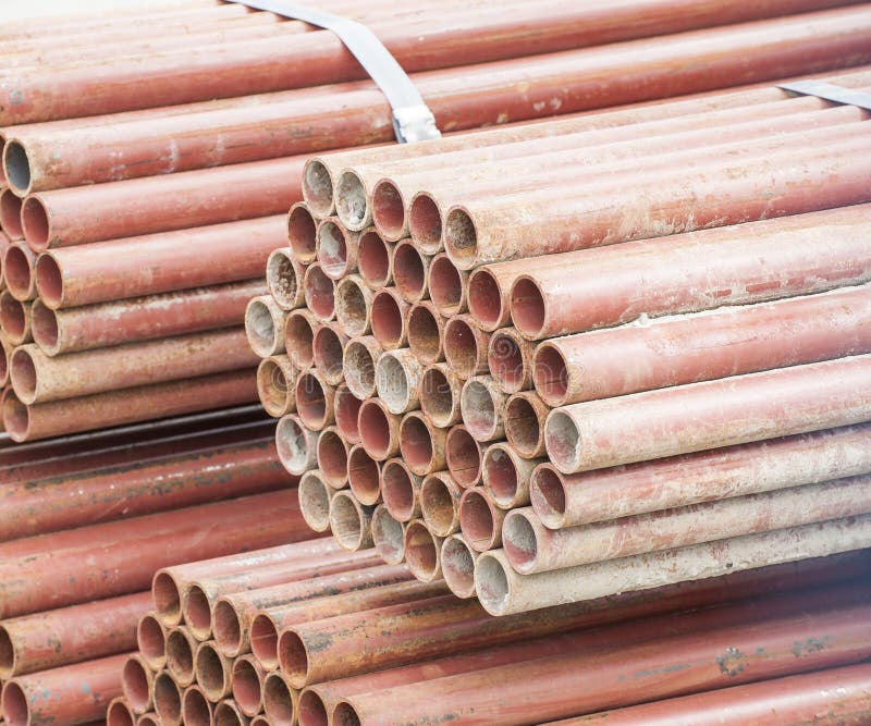 Stack of Steel Tubes in Stock. Stock Photo - Image of conduit, factory ...