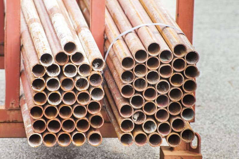 Stack of Steel Tubes in Stock. Stock Image - Image of stack, conduit ...