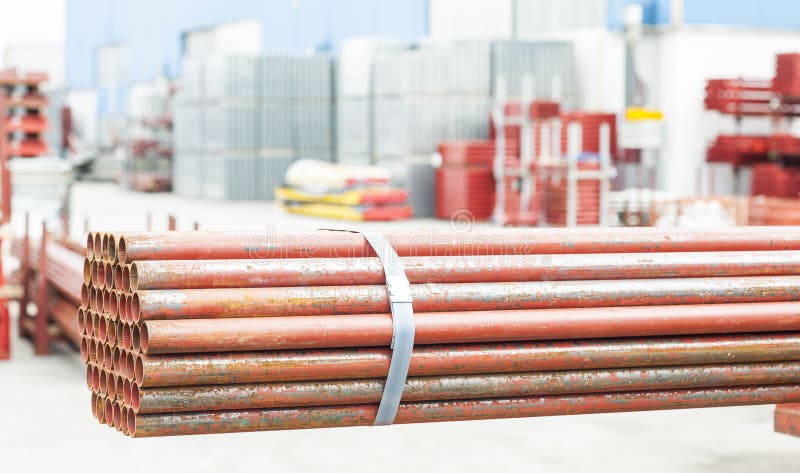Stack of Steel Tubes in Stock. Stock Photo - Image of metal, plate ...