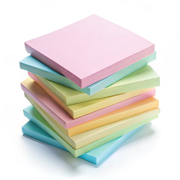 Stack of Sticky Notes in Pastel Colors Stock Illustration ...