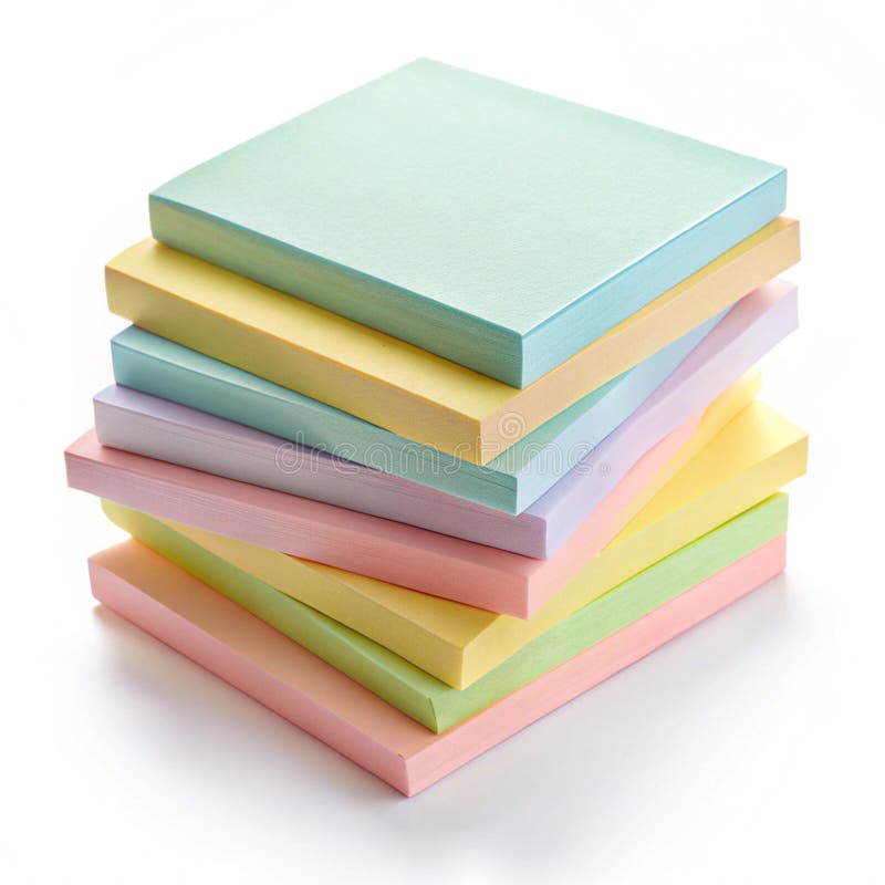 Stack of Sticky Notes in Pastel Colors Stock Illustration ...