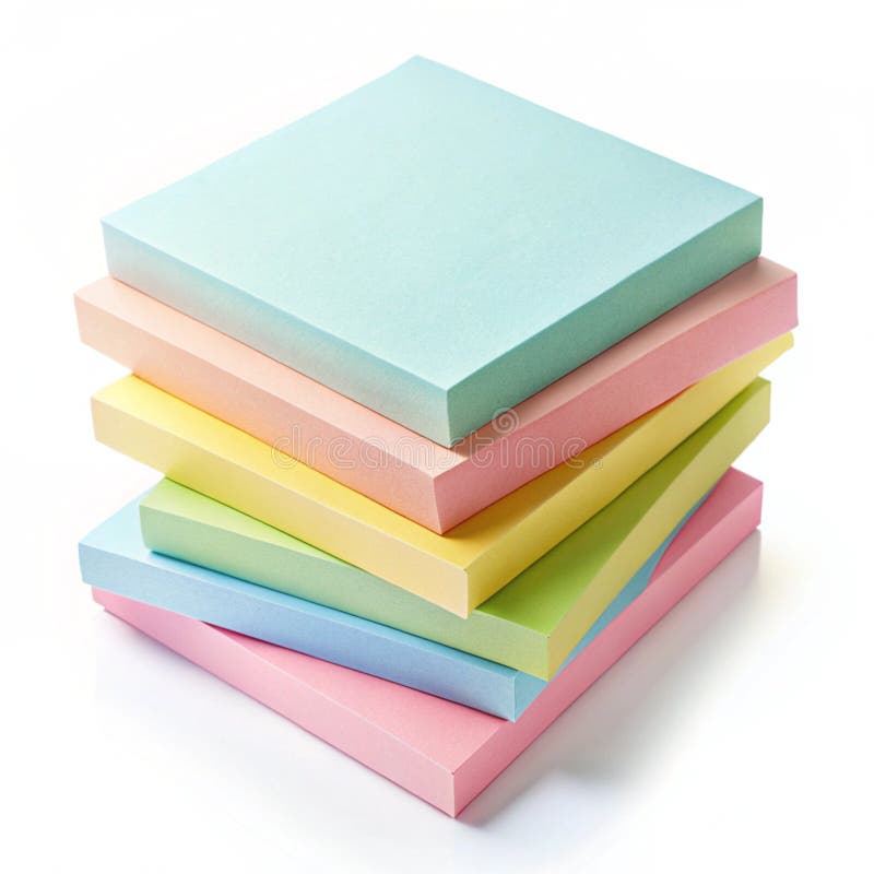 Stack of Sticky Notes in Pastel Shades Stock Illustration ...