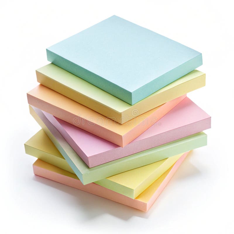 Stack of Sticky Notes in Pastel Shades Stock Illustration ...