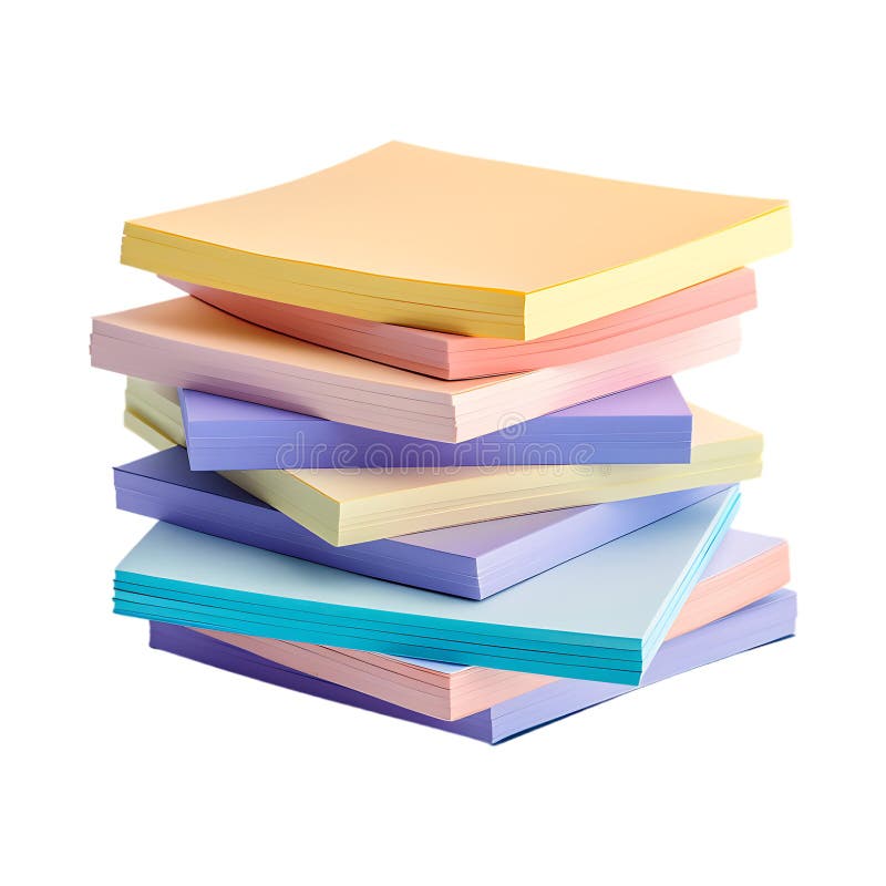 Stack of Sticky Notes on Transparent Background - Ai Generated Stock ...