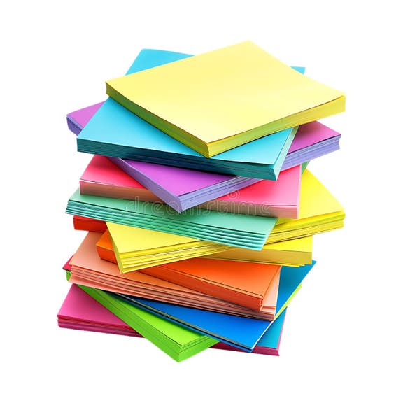 Stack of Sticky Notes on Transparent Background - Ai Generated Stock ...