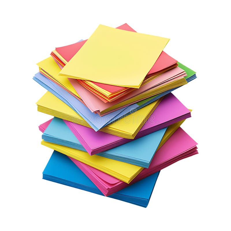 Stack of Sticky Notes on Transparent Background - Ai Generated Stock ...