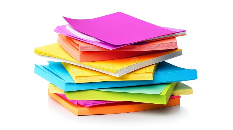 Stack Sticky Notes Vibrant Colors Stock Illustration - Illustration of ...