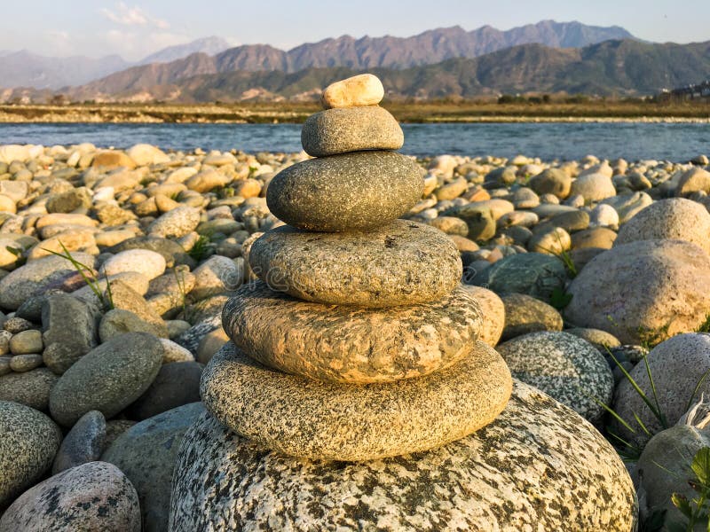Stack of stone stock photo. Image of river, piled, balance - 213985068