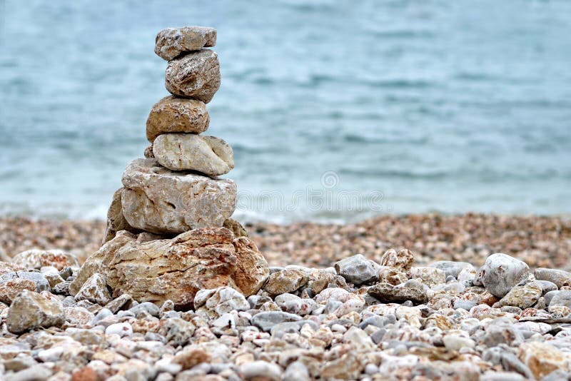 Stack of Stones on the Beach Stock Image - Image of coast, pile: 76349893