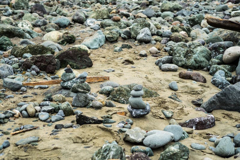 Stack of stones at beach stock image. Image of landscape - 131608939