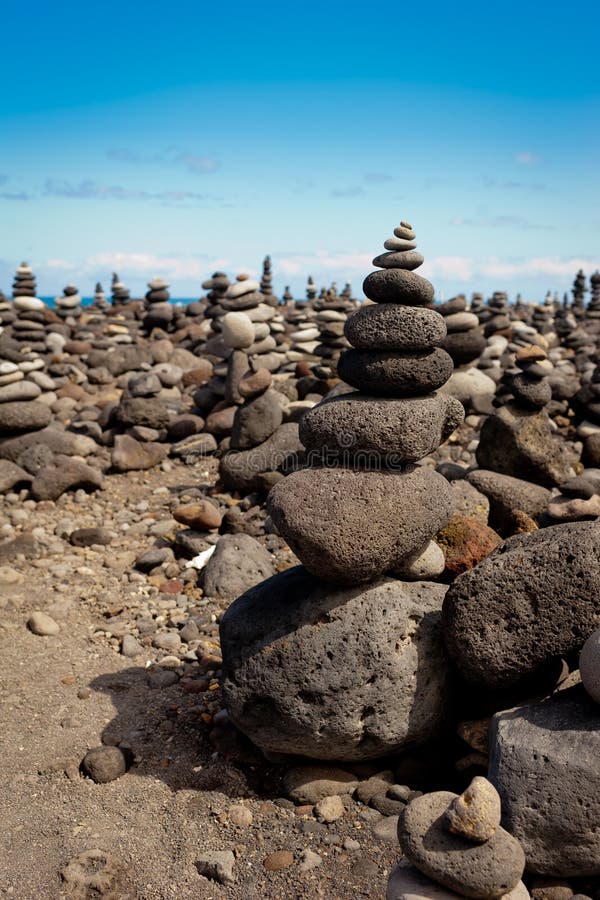 Stack of Stones on the Sea Beach. Stock Image - Image of calm, stack ...