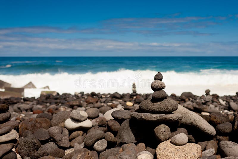Stack of Stones on the Sea Beach. Stock Photo - Image of nature, relax ...
