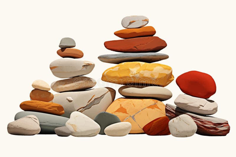 Stack of Stones Set Vector Flat Minimalistic Isolated Illustration ...