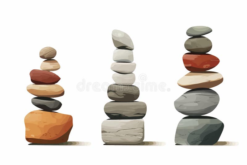 Stack of Stones Set Vector Flat Minimalistic Isolated Illustration ...