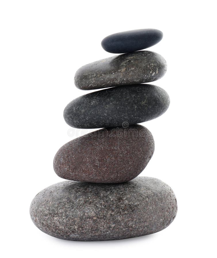 Stack of Stones on White Background. Harmony and Balance Concept Stock ...