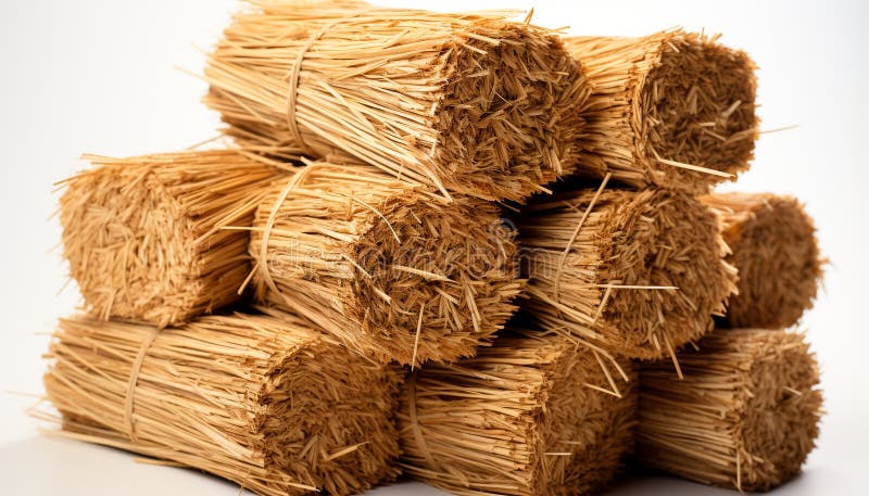 Stack of Straw Bales, Nature Healthy Organic Food Industry Generated by ...