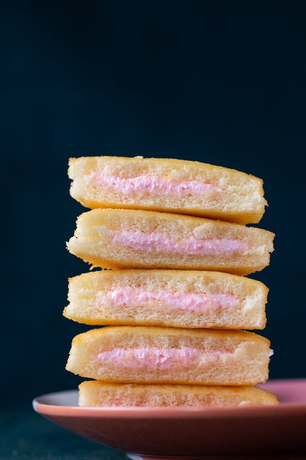 A Stack of Strawberry Mini Cakes Stock Image - Image of breakfast ...