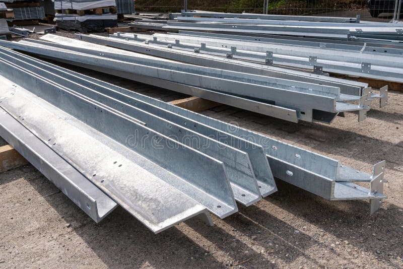 Stack of Structural Metal Profiles at a Building Construction Site ...