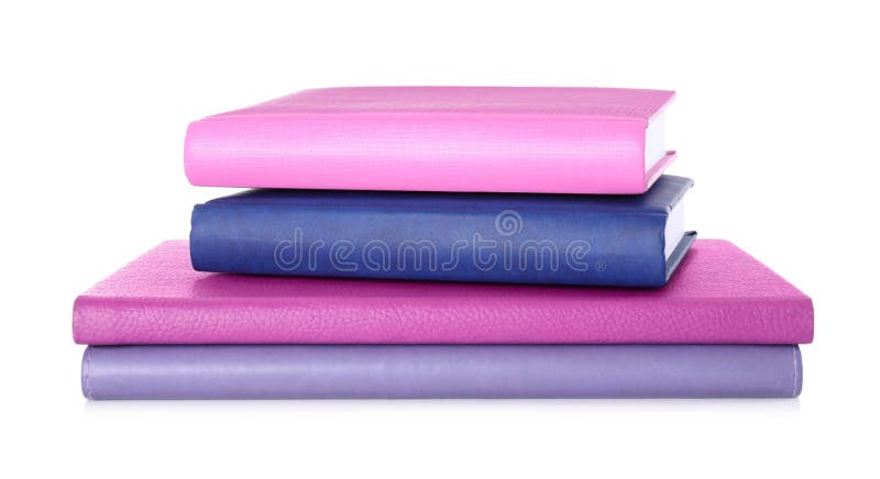 Stack of Stylish Notebooks on White Background Stock Photo - Image of ...