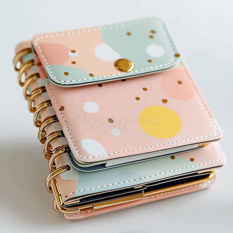 Stack of Stylish Spiral Notebooks with Pastel Abstract Design these ...