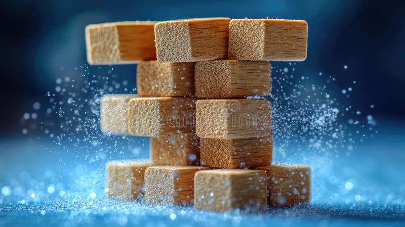 A Stack of Sugar Cubes Arranged Vertically Stock Image - Image of ...