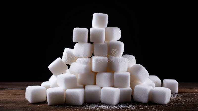 A Stack of Sugar Cubes on a Black Background Stock Illustration ...