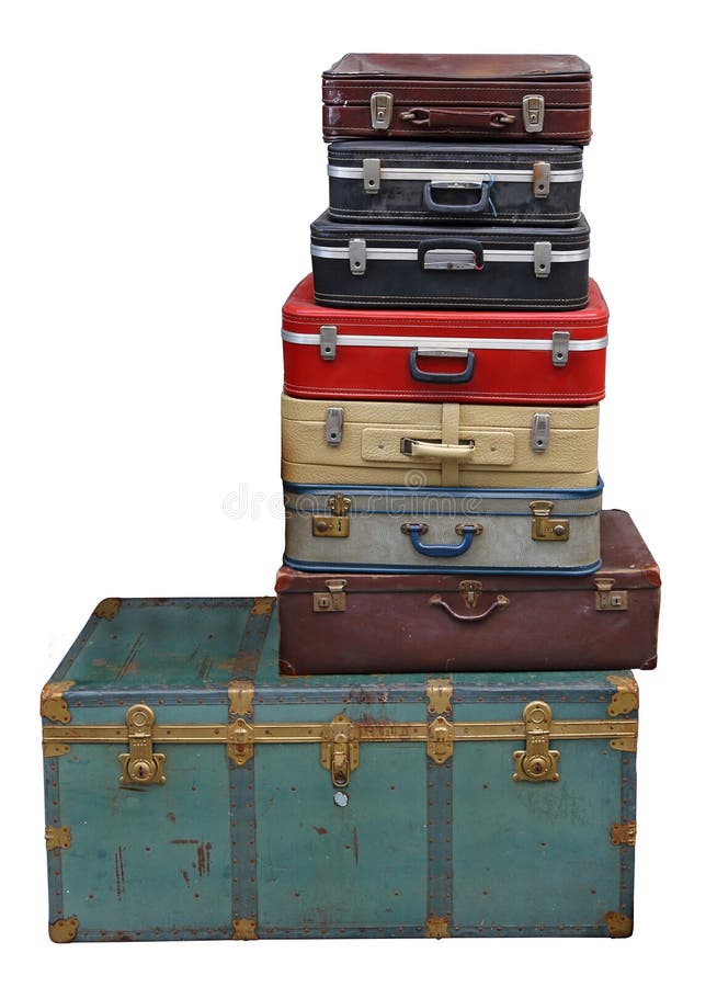 Stack of Suitcases and Luggage Stock Photo - Image of retro, locks ...