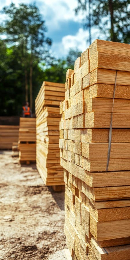 Stack of Sustainable Lumber Eco-Friendly Wood Planks for Green Construction Projects Stock ...