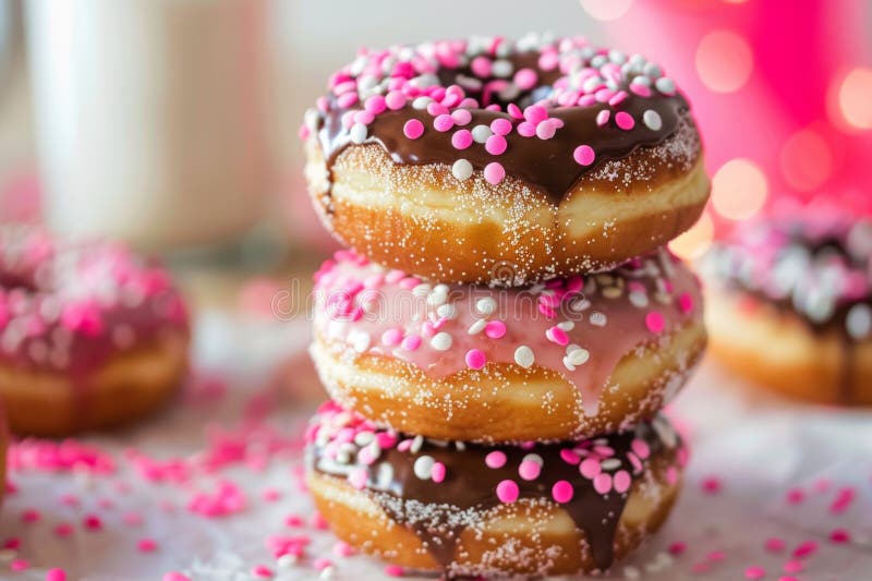 Stack of Sweet Glazed Donuts Stock Photo - Image of white, sweet: 328704790