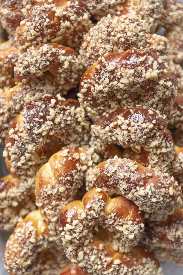 Stack of Sweet Pastry with Honey and Nuts. Romanian Traditional Pastry ...