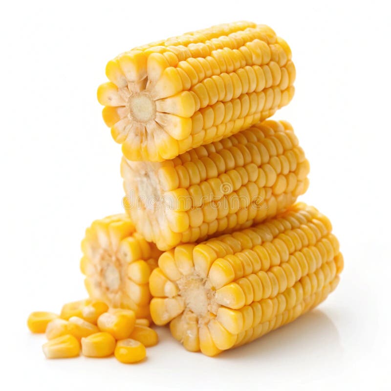 Stack of Sweetcorn Kernels Isolated on White Background Stock ...