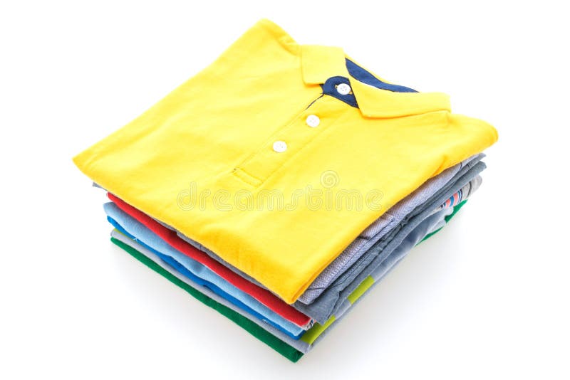 Stack of T Shirt and Polo stock photo. Image of isolated - 79569260
