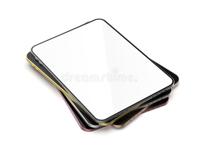 Stack of Tablets with Different Colors Stock Photo - Illustration of ...