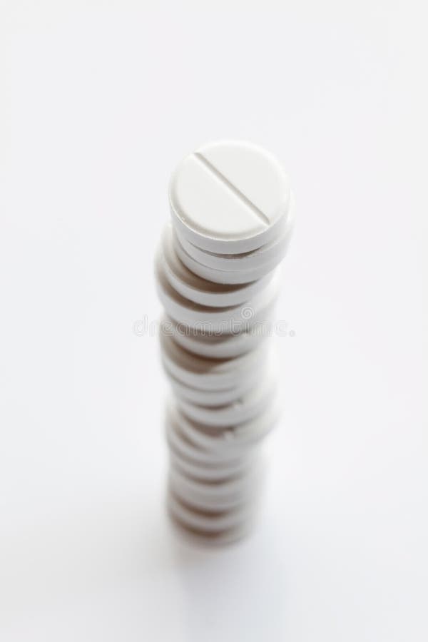 Stack of Tablets on White Background Stock Photo - Image of balance ...