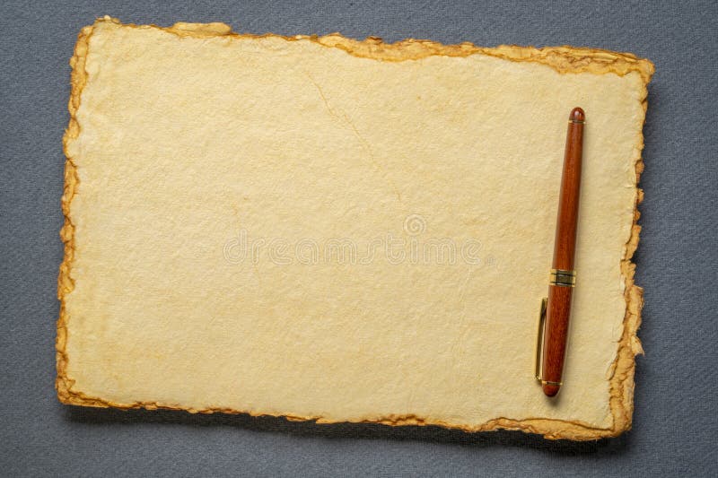 Stack of Tan Toned Heavyweight Deckle Edge Paper Sheets Stock Image ...