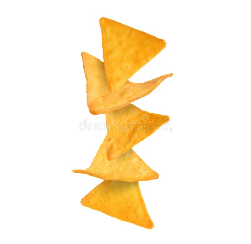 Stack of Tasty Potato Chips on White Background Stock Photo - Image of ...