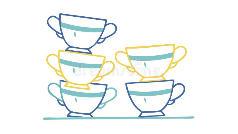 Stack of Tea Cups Icon, Hospitality, Coffee Break Relaxation, Vector ...