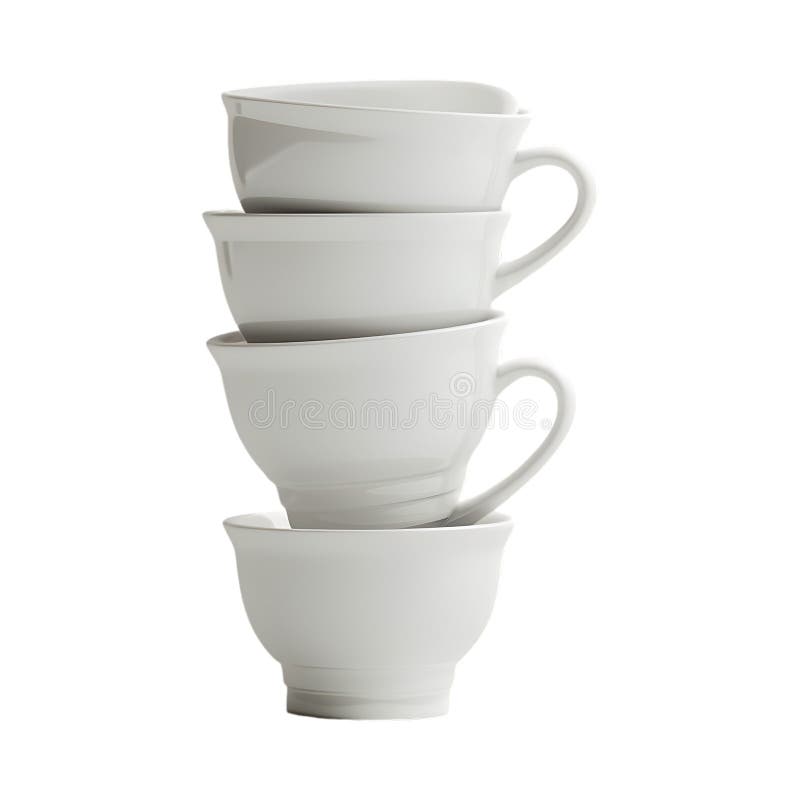 Stack of Tea Cups on Transparent Background - Ai Generated Stock ...