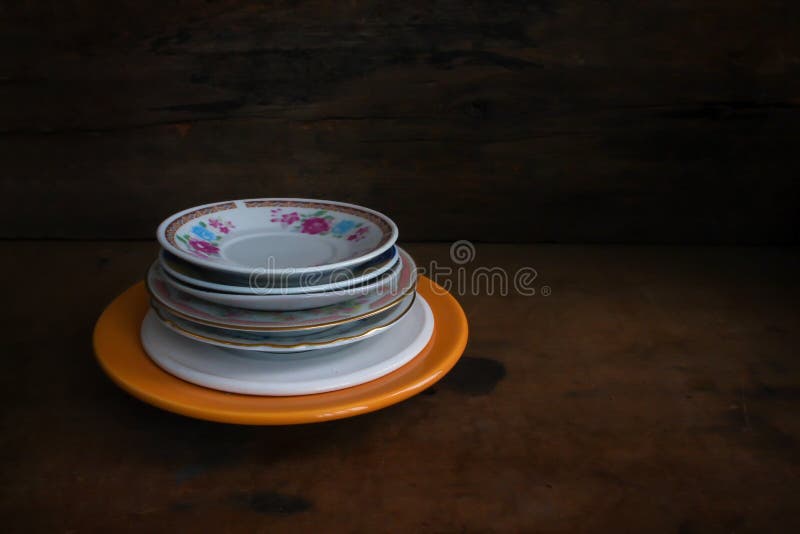 Stack of tea well dishes stock image. Image of vintage - 185771861