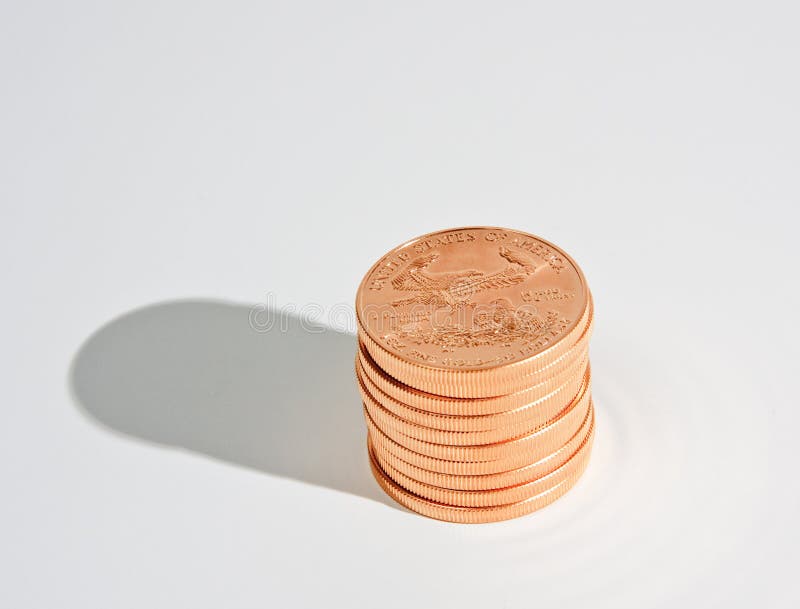 Stack of Ten 1oz Gold Eagle Coins Stock Image - Image of dollar ...