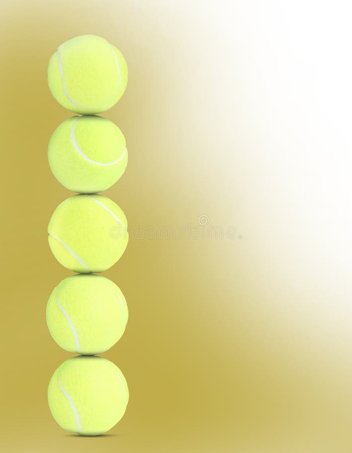 Stack of Tennis Balls on Dusty Gold Background. Space for Text Stock ...