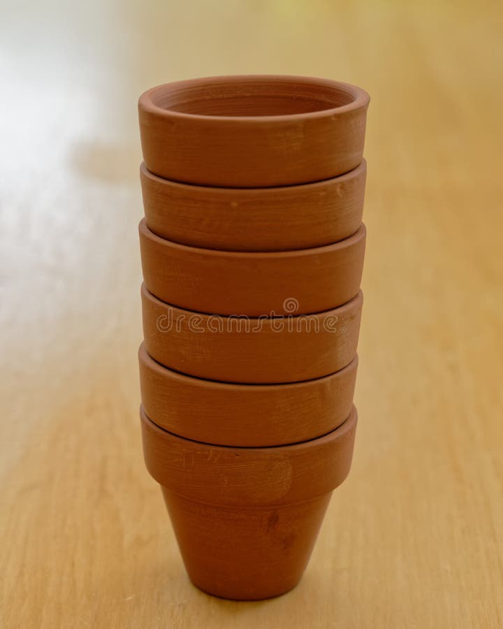 A Stack of Terracotta Pots are Waiting To Be Planted Up Stock Image ...