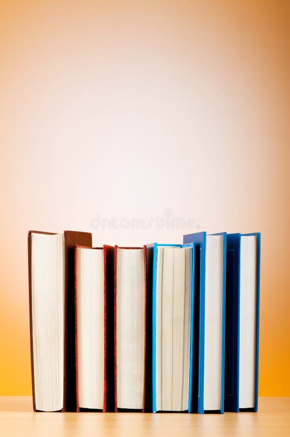 Stack of Text Books Against Gradient Stock Image - Image of paper, book ...