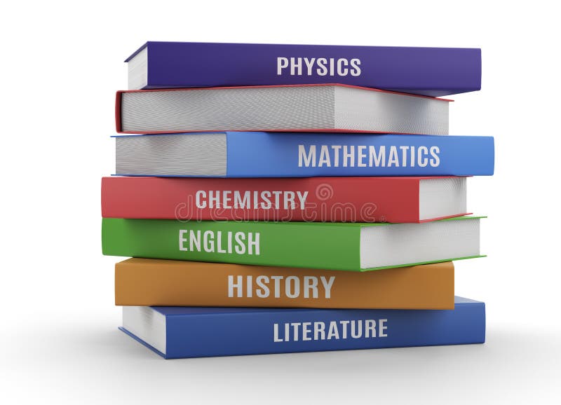 Stack of Textbooks Isolated on White Background Stock Illustration ...