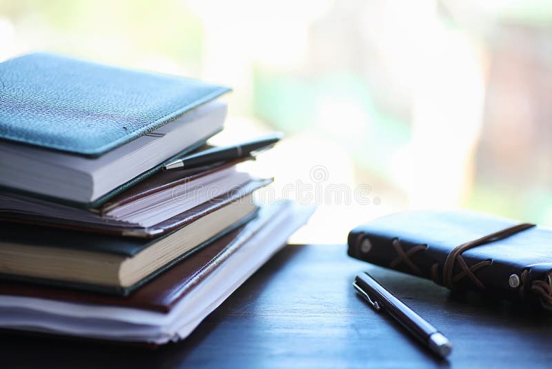 A Stack of Textbooks on the Windowsill Stock Image - Image of culture ...